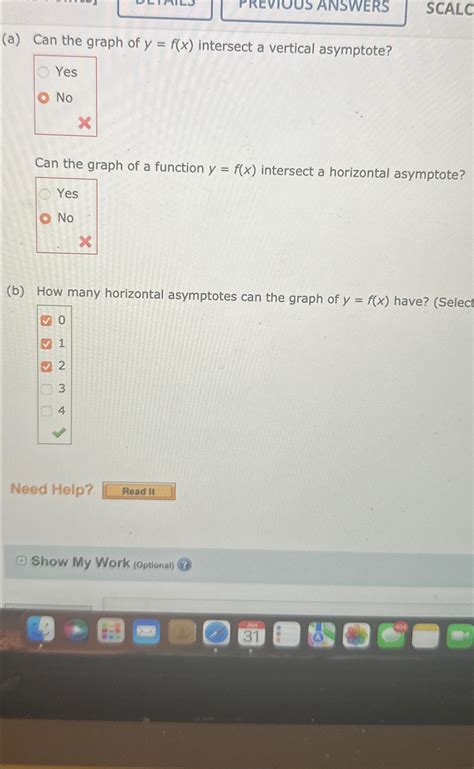 Solved A Can The Graph Of Yfx Intersect A Vertical