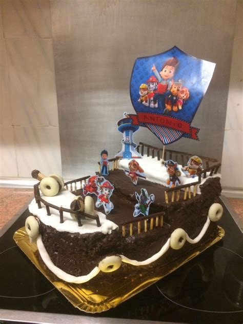 Pastel Patrulla Canina Bizcocho De Vainilla Con Nocilla Y Fondant
