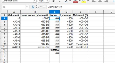 show formula problem r libreoffice