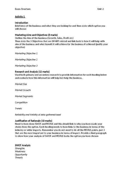 Unit 6 Case Study Report Structure Guide Studocu