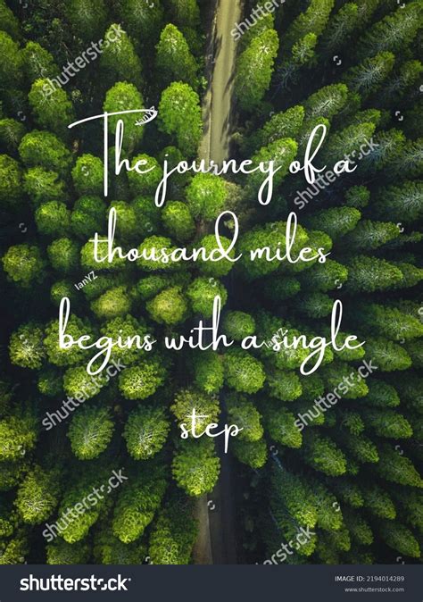 Journey Thousand Miles Begins Single Step Stock Illustration 2194014289