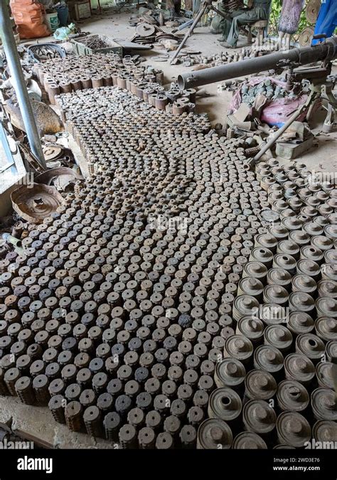 Unexploded Land Mines And Cluster Bombs Remains Picked Up All Around