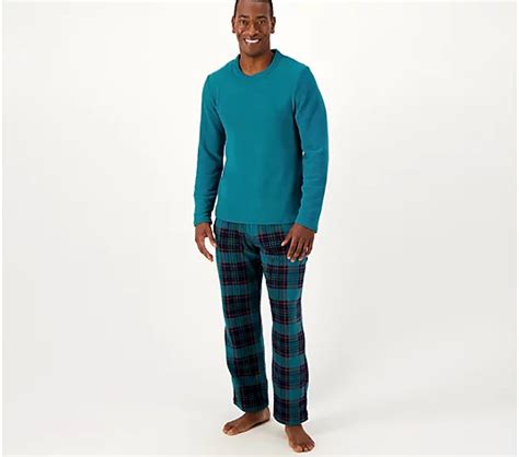Cuddl Duds Mens Fleecewear With Stretch Pajama Set