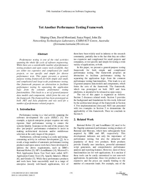 Pdf Yet Another Performance Testing Framework