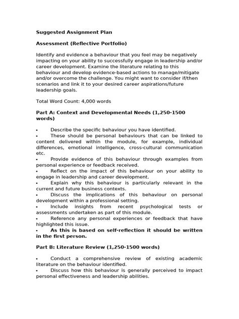 Leading People And Performance Personal Reflective Portfolio Pdf