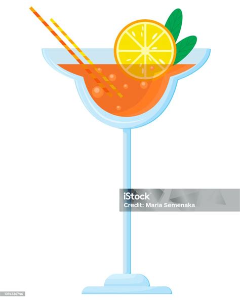 오렌지 슬라이스 얼음 짚이 있는 무알코올 칵테일 차가운 음료 여름 칵테일 흰색 배경에 고립 된 평평한 스타일의 감귤류 음료의 벡터 일러스트 0명에 대한 스톡 벡터 아트 및