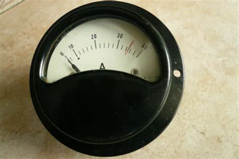 AMPEREMETER 0 40A NEUBERGER Retro Vintage Schwarzes Rundes