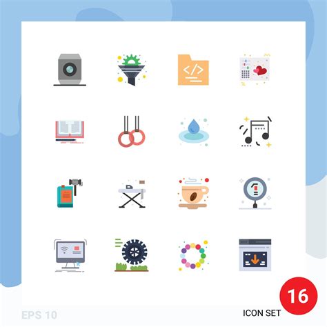 Group Of 16 Flat Colors Signs And Symbols For Novel Music Folder Midi Controller Editable Pack