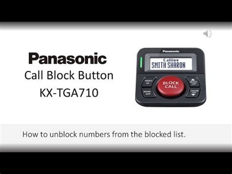 How You Can Erase A Telephone Number Block List On The Panasonic KX TGA931T Phone RDTK Net