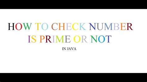 check a number is prime or not in java youtube