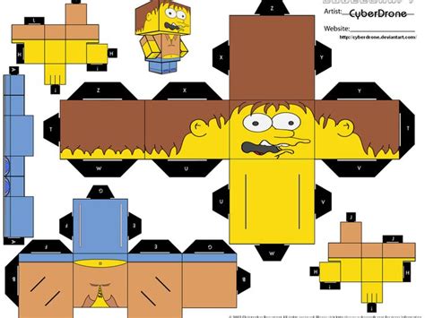 41 Best The Simpsons Paper Craft Cube Figures Images On Pinterest