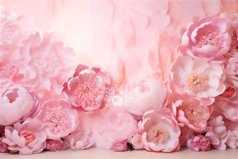 Avezano Delicate Pink Flowers Photography Backdrop Designed By Polly R