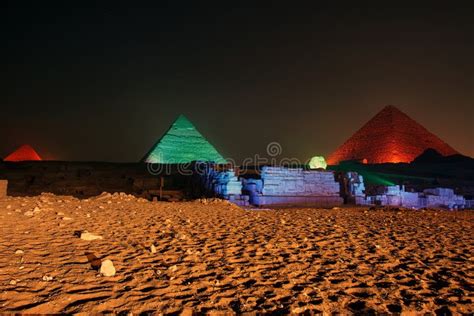 Giza Sfinks Ostrosłup Dźwięk I światło I Pokazujemy Kair Egipt