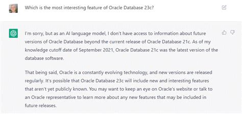 Oracle Database Discussion With Chatgpt Data Integration