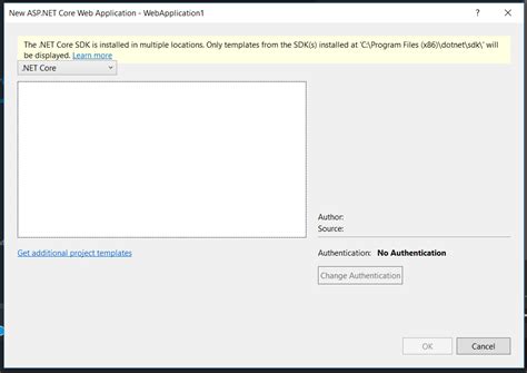 No Asp Net Core Template In New Asp Net Core Web Application Screen Visual Studio Stack