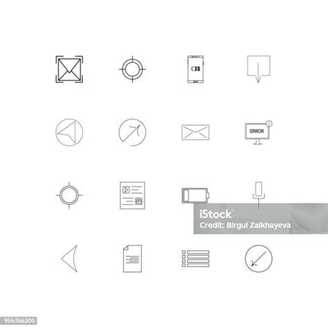 웹 응용 프로그램 선형 얇은 아이콘 설정합니다 간단한 벡터 아이콘 설명 0명에 대한 스톡 벡터 아트 및 기타 이미지 0명 디자인 마이크 Istock