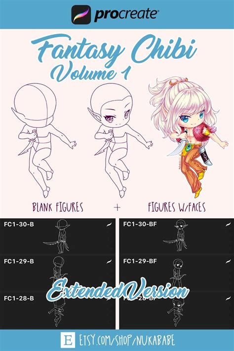 Pin On Chibi Pose Stamps For Procreate Extended