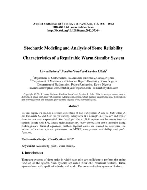 Pdf Some Reliability Measures Of A Deteriorating System Ibrahim
