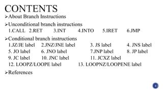 Branching Instructions In Microprocessor Pptx