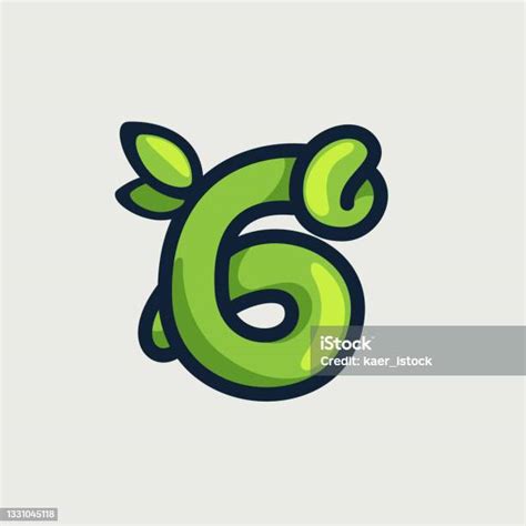 마커에 의해 손으로 그린 대담한 트위스트 환경 친화적 인 번호 6 기호 0명에 대한 스톡 벡터 아트 및 기타 이미지 0명