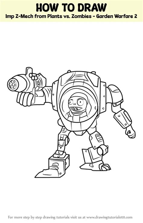 How To Draw Imp Z Mech From Plants Vs Zombies Garden Warfare 2