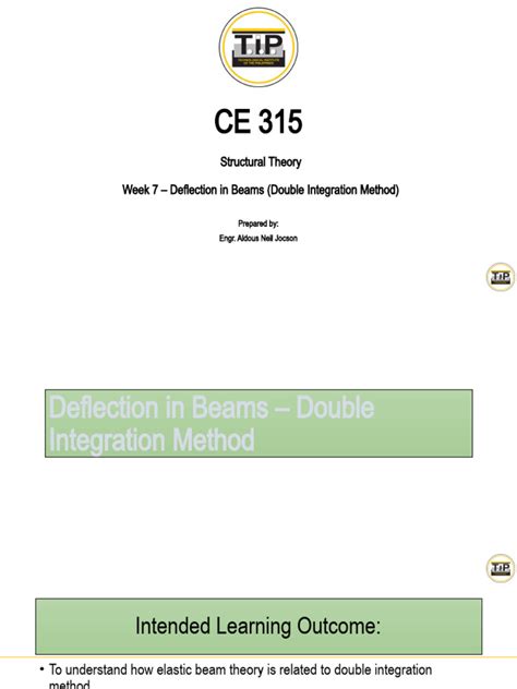 Week 7 Deflection Double Integration Method Pdf Beam Structure