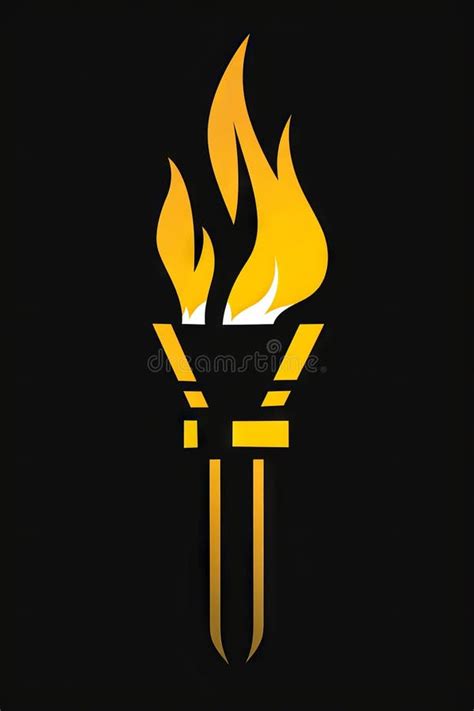 Bold Education Logo With A Torch Symbolizing Knowledge Stock