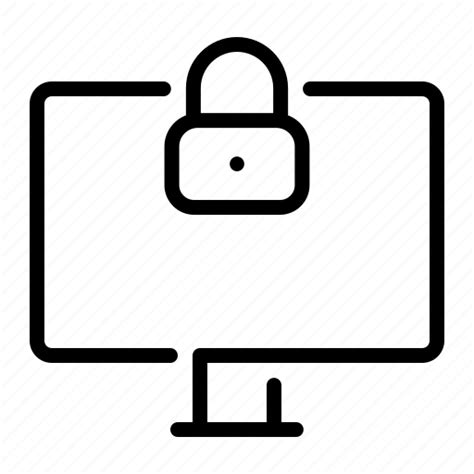 Monitor Cyber Ui Electronics Padlock Safety Security Icon
