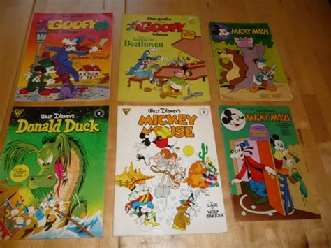 6 X Walt Disney Micky Maus Goofy Donald Duck Hefte Comic Alt 70er Jahre