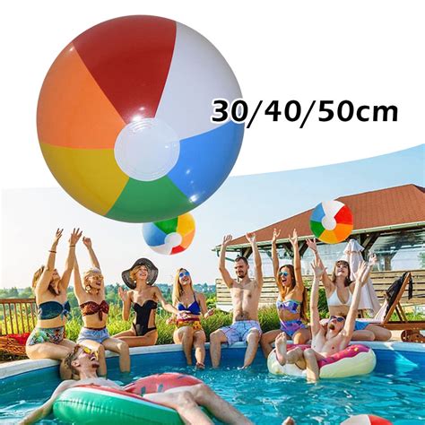 30 40 50cm Pvc Inflatable Beach Ball Fun Party Toy Six Colours