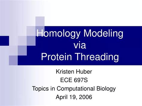 Ppt Homology Modeling Via Protein Threading Powerpoint Presentation
