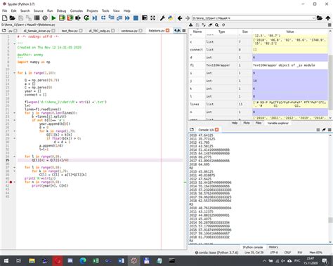 Program Code In The Python Language In The Spyder Programming