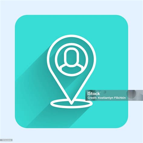 長い影の背景に白い線の労働者の場所のアイコン緑色の四角いボタンベクトル 1人のベクターアート素材や画像を多数ご用意 1人 アイコン