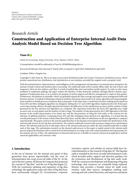 Pdf Construction And Application Of Enterprise Internal Audit Data