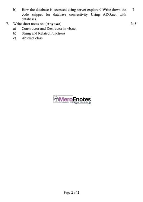 pokhara university pu bca visual programming question paper 4th