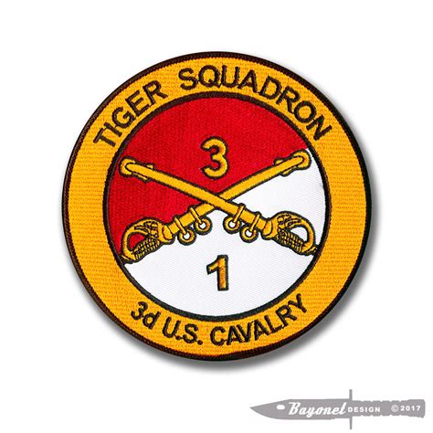 1st Tiger Squadron Embroidered Patch 4 12 Merrowed Edged Patch