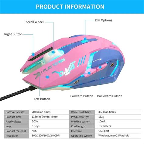 Для ноутбука, USB-компьютера, оптические мыши, дышащая светодиодная ...