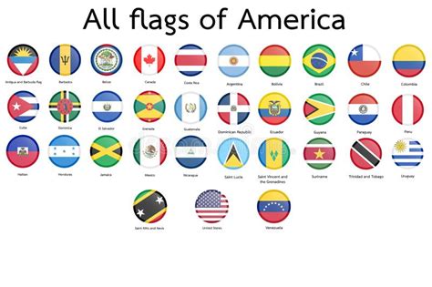 All National Flags Of The World Circle Concave Button Design Stock