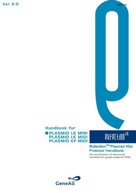 Pdf Handbook For Tm Tribioscience · 2 Geneall® Exfectiontm Protocol Handbook This Protocol