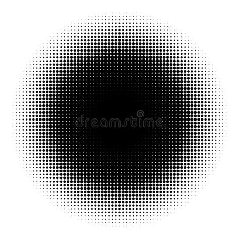 Halftone Element On White Background Circular Halftone Pattern Radial Gradient Stock
