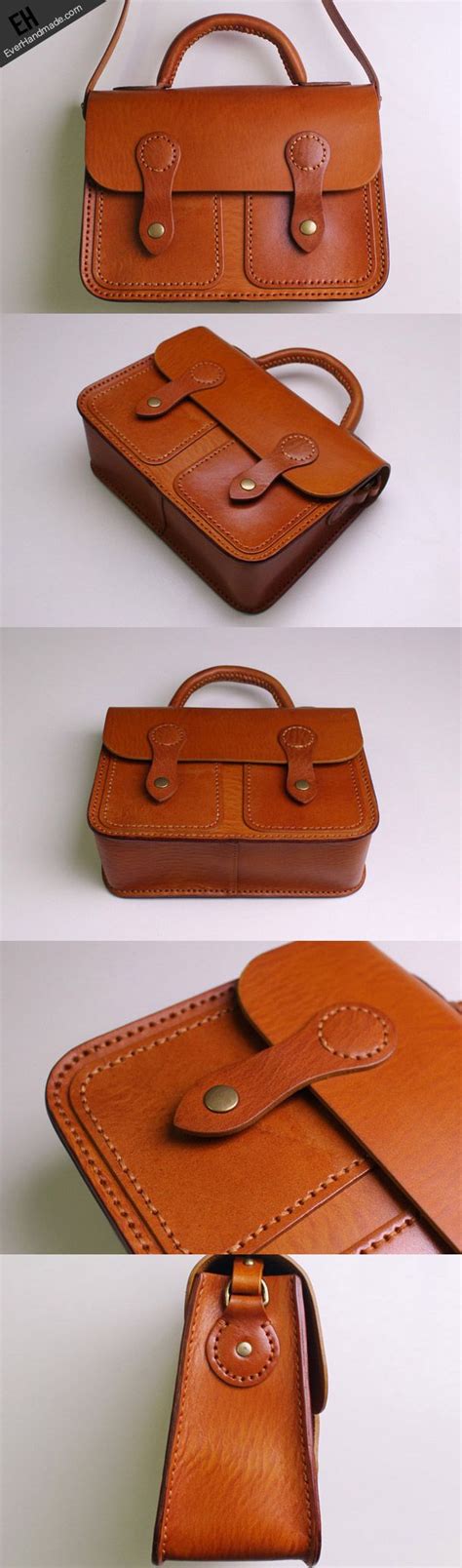 Handmade Leather Satchel Bag Shoulder Bag Brown Black For Women Leather