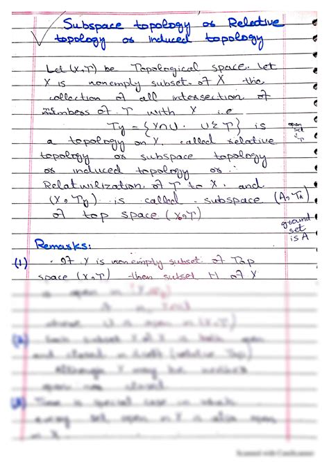 Solution Subspace Topology Or Relative Topology Or Induced Topology