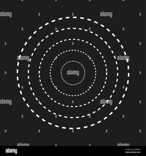 Dotted Concentric Circles Minimalist Radial Design Geometric Dashed