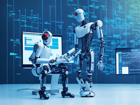 Premium Ai Image Automation Data Analytic With Robot And Digital