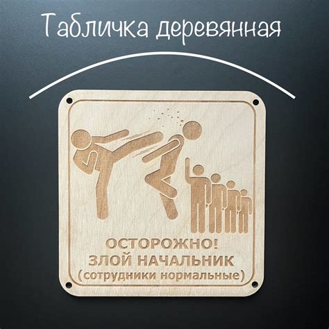 Табличка "Осторожно злой начальник (сотрудники нормальные)" / 160х160 ...
