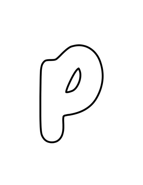 The Letter P Is Outlined In Black And White