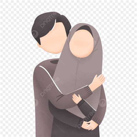 Husband And Wife Muslim Hug Together Husband And Wife Muslim Couple