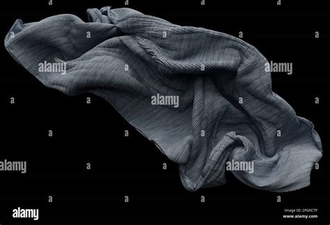 Abstract 3D Rendered Illustration Of Blue Grey Knitted Fabric Textile