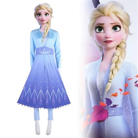 2020 Hot Snow Queen Anna Elsa Princess Cosplay Costume Frozen 2 Fancy