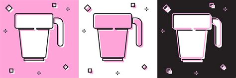 분홍색과 흰색 검은 색 배경에 고립 된 커피 컵 아이콘을 설정합니다 차 컵 뜨거운 음료 커피 벡터 검은색에 대한 스톡 벡터 아트 및 기타 이미지 Istock